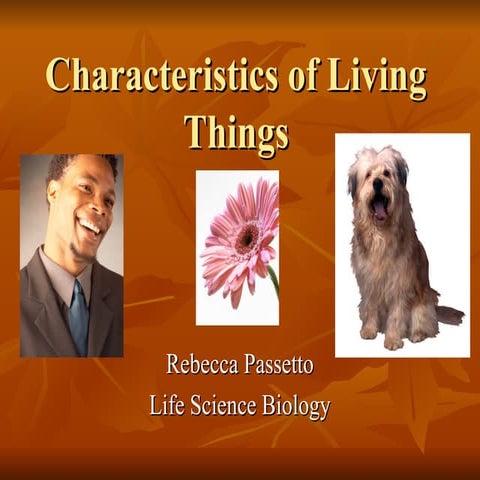 Characteristics of Living Things With their meaning | PPT