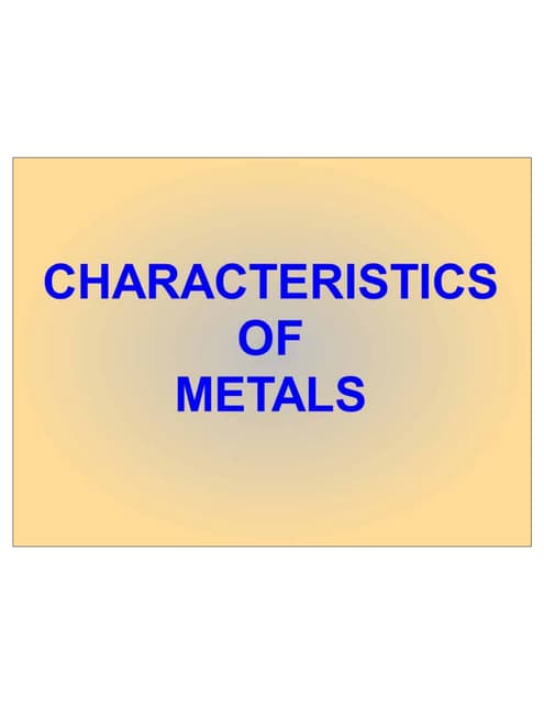 Properties of metals, non metals and metalloids | PPTX | Chemistry | Science