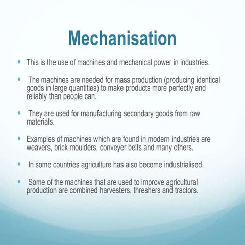 Characteristics of modern industries | PPTX