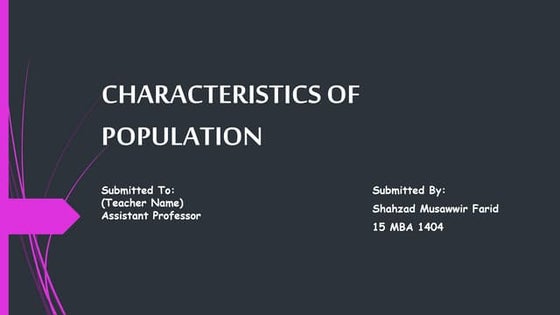 Population dynamics presentation | PPTX