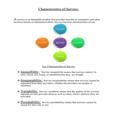 Characteristics of service | PDF