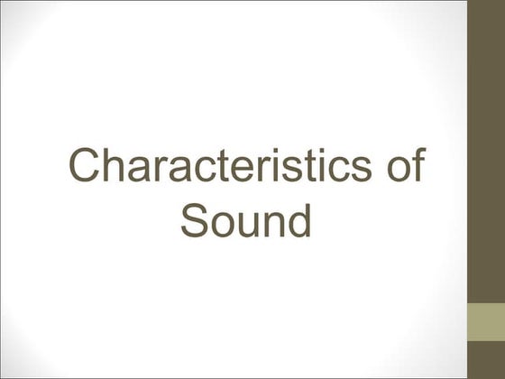 Properties of Sound | PPT