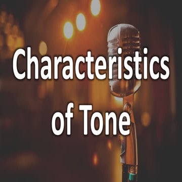Characteristics of tone | PPTX