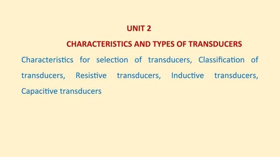 Classification of transducer | PPTX