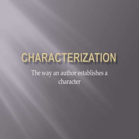 Characterization | PPT