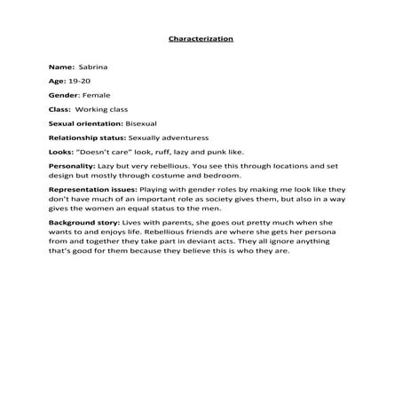 Characterization | DOCX