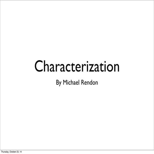 Characterization | PDF