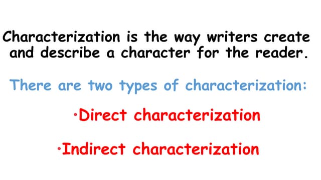 Characterization steal method | PPTX