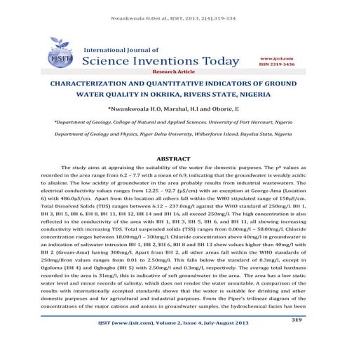 Hydrochemical Characteristics and Shallow Groundwater Quality in Kirkuk ...