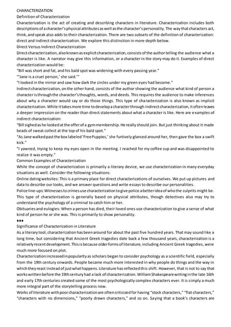 Characterization steal method | PPTX