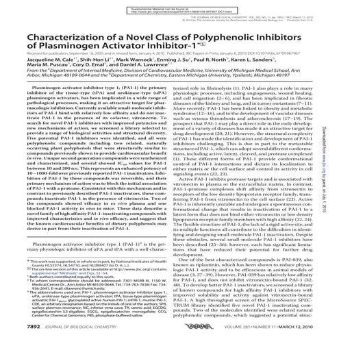 Characterization of a Novel Class of Polyphenolic Inhibitors of ...
