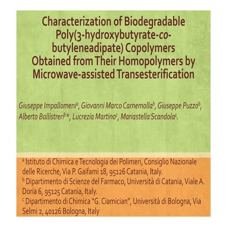 Characterization of biodegradable poly(3 hydroxybutyrate-co ...