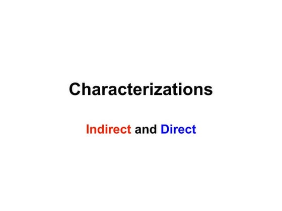 Characters grade 7 | PPTX
