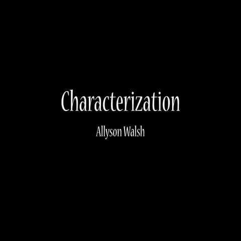 Characterization | PDF