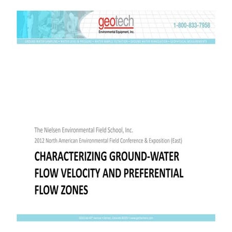 Characterizing Groundwater Flow Velocity And Preferential Flow Zones | PPT