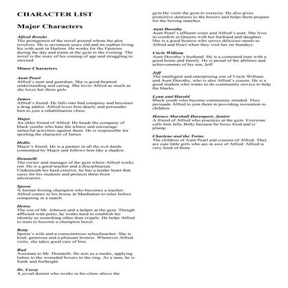 Character list | DOCX