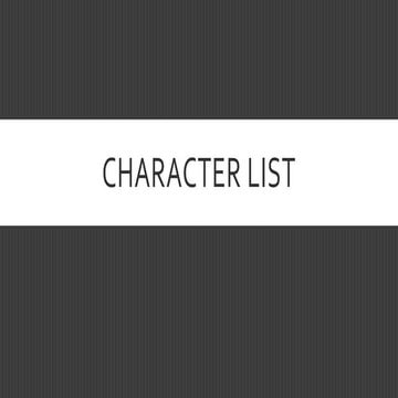 Character list by Ellie Monkman | PPT