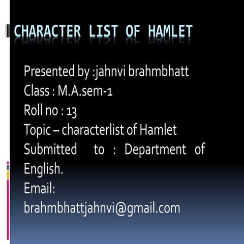 Character list of hamlet | PPT