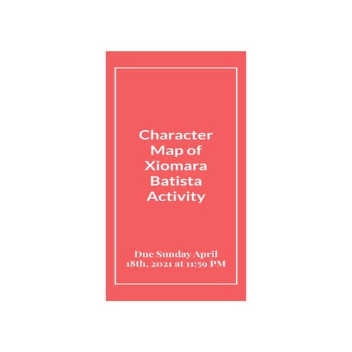 Character map of xiomara batista activity | PDF