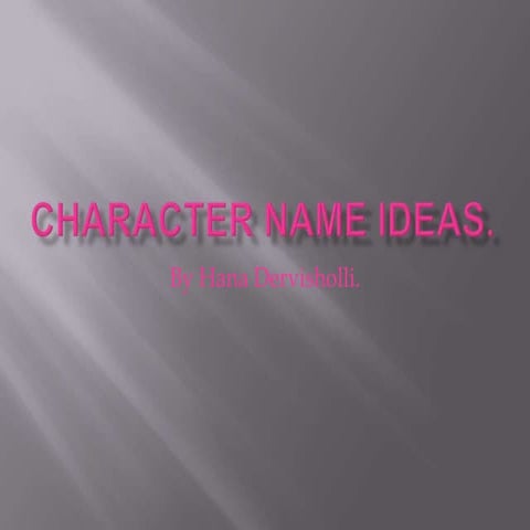 Character name ideas | PPTX