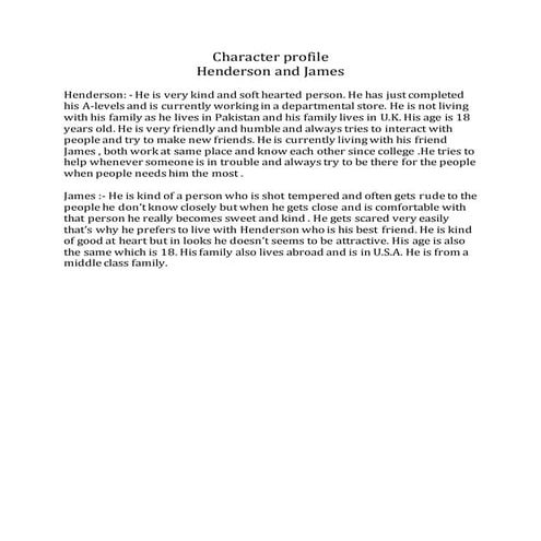 Character profile | DOCX