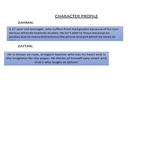 Character profile | PDF