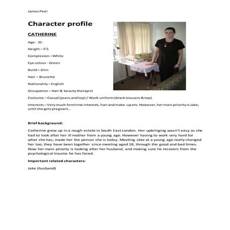 Character profile- Catherine | DOCX