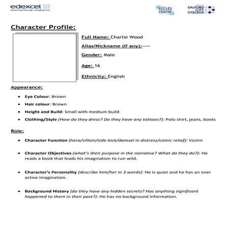 Jake Character Profile | DOCX
