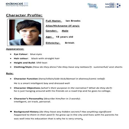 Jake Character Profile | DOCX