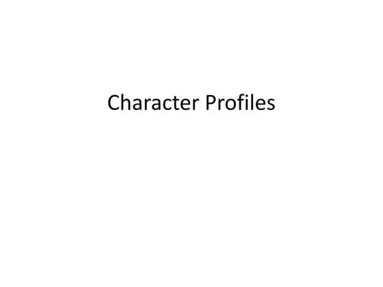 Character profiling | PDF