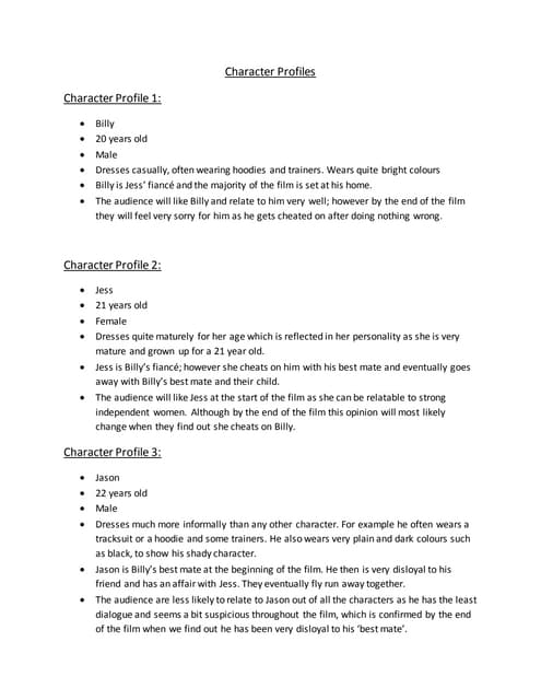 Character profiles jason | PDF