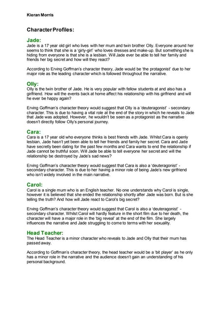 Character Profiles | PDF