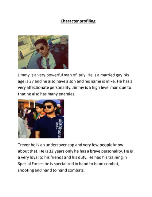 Character profiles | PPTX