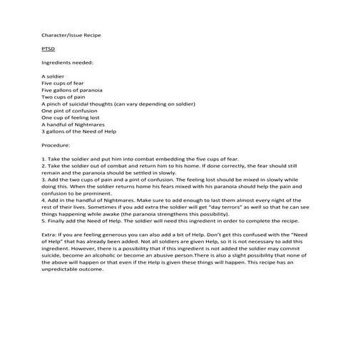 Character Recipe | PDF