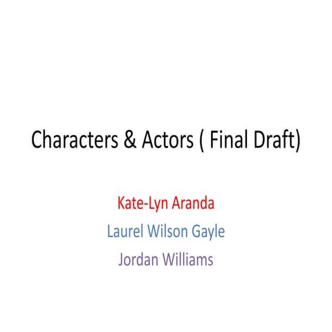 Characters & actors ( final draft) | PPTX