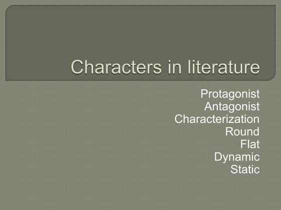 Characters and Characterization PowerPoint Presentation | PPTX