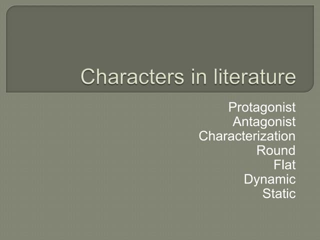Characters and Characterization PowerPoint Presentation | PPTX