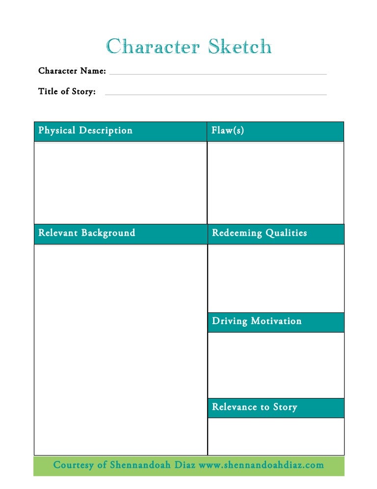 character-sketch-template