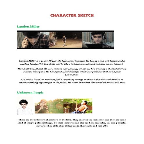 Character sketch | PDF