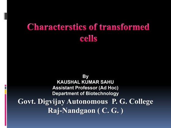 Cell transformation, by kk | PPT