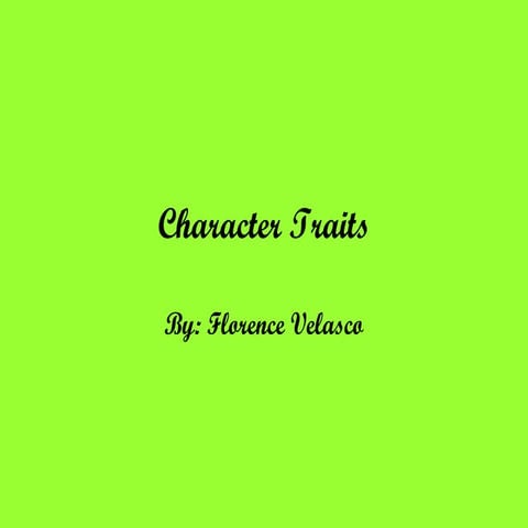 Character Traits | PPT