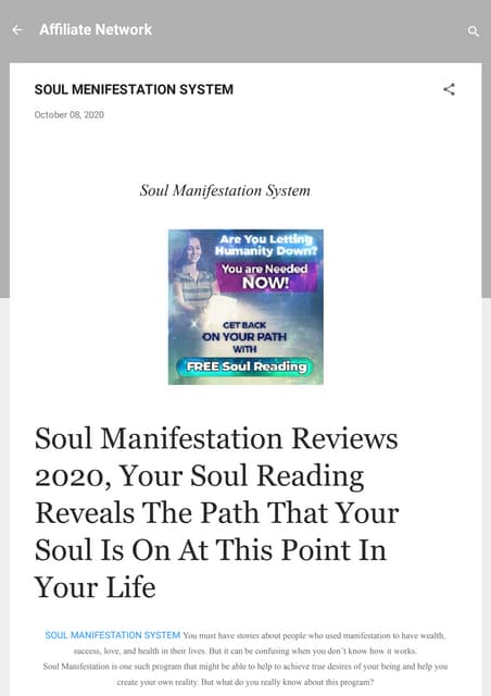 Soul Manifestation. | PDF