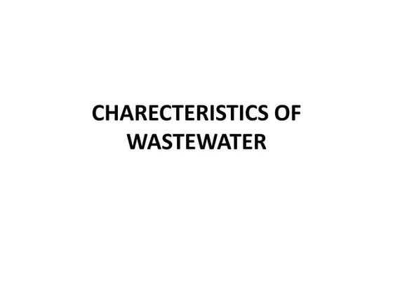 Routine analysis of wastewaters quality parameters | PPT
