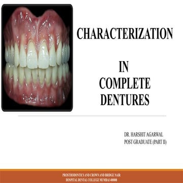 INTRODUCTION TO THE CHARECTERIZATION IN CD | PPTX