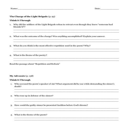 Charge of the Light Brigade | PDF