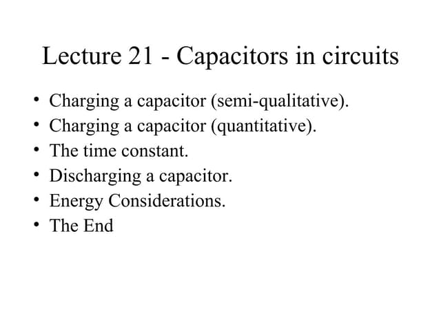 Intro To Capacitors | PPT