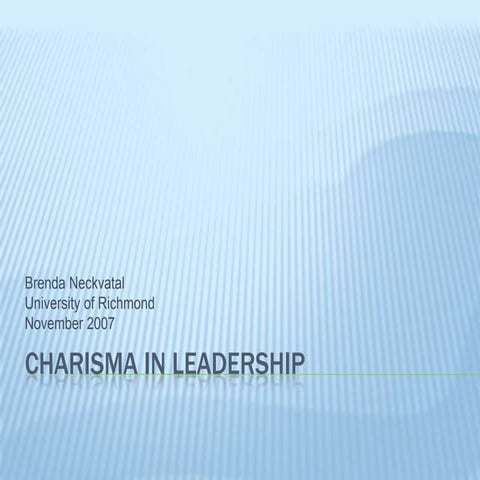 Charisma In Leadership | PPTX