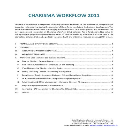 Charisma Workflow | PDF