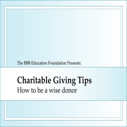 Charitable Giving Tips | PPT