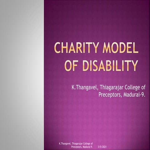 CHARITY MODEL OF DISABILITY | PPTX
